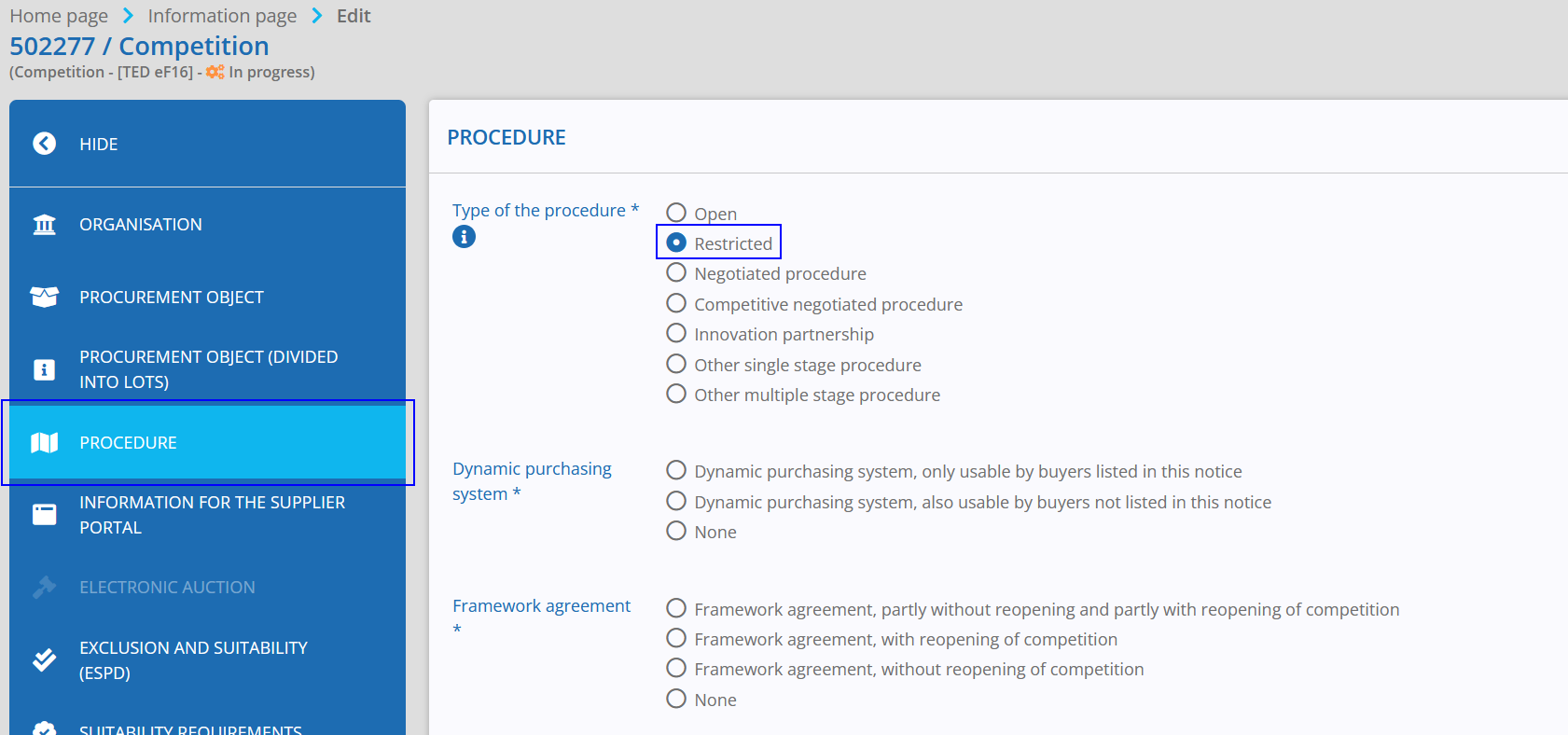 Setting up a dynamic purchasing system – Support Portal